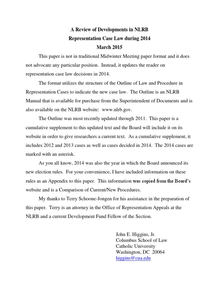 A Review of Developments in NLRB | PDF | National Labor Relations Board ...