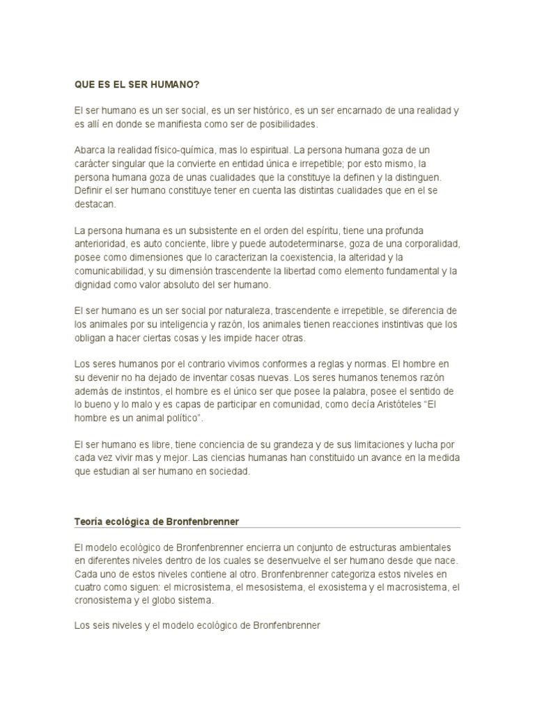 Que Es El Ser Humano | PDF | Ciencia cognitiva | Cognición