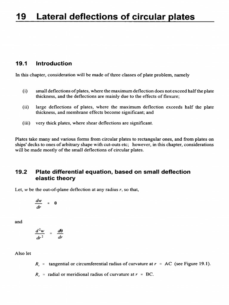 Analysis Of Lateral Deflections And Bending Stresses In Circular Plates Subjected To Various