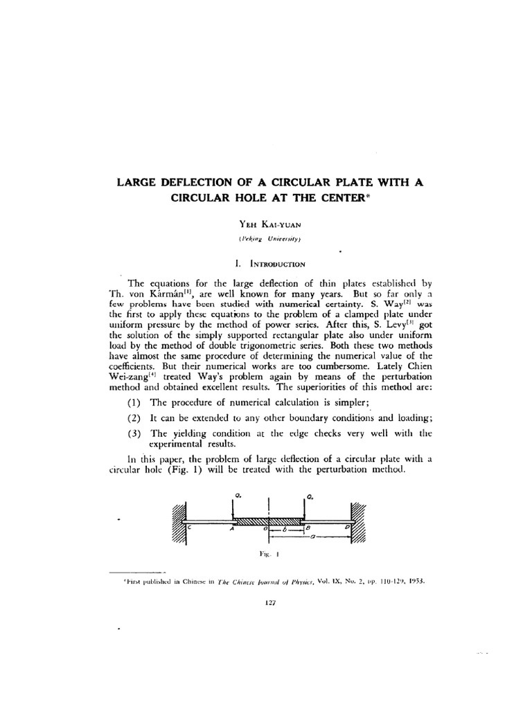 Large Deflection of Circular Plates | PDF