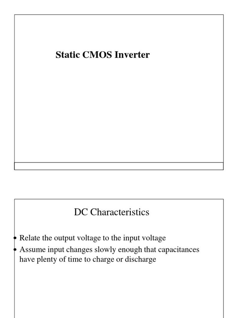 03 CMOS DC Characteristics PDF | PDF | Logic Gate | Cmos