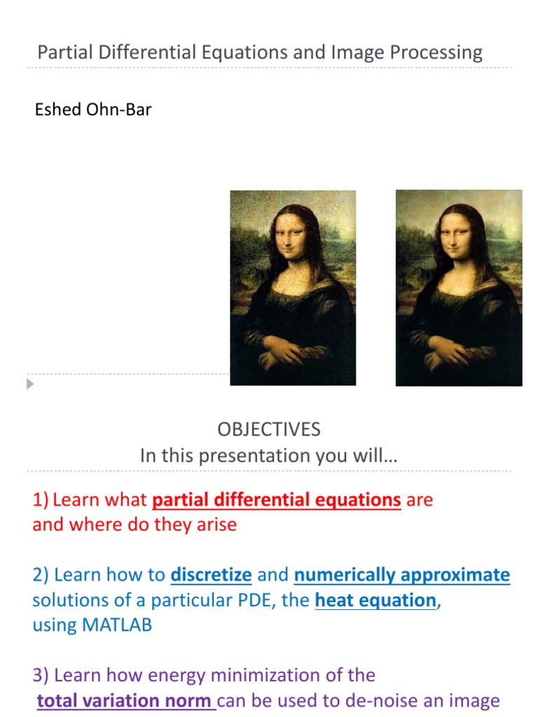 Pde in DIP | PDF | Partial Differential Equation | Calculus Of Variations