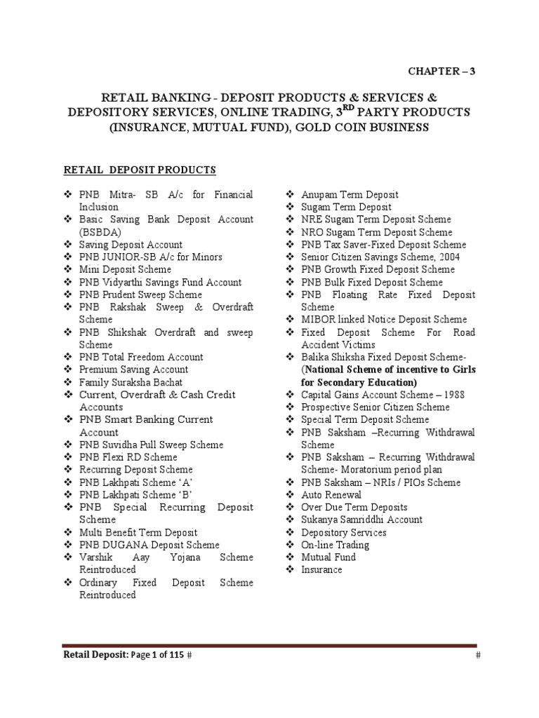 Chapter 3 - Retail Deposits | PDF | Deposit Account | Overdraft
