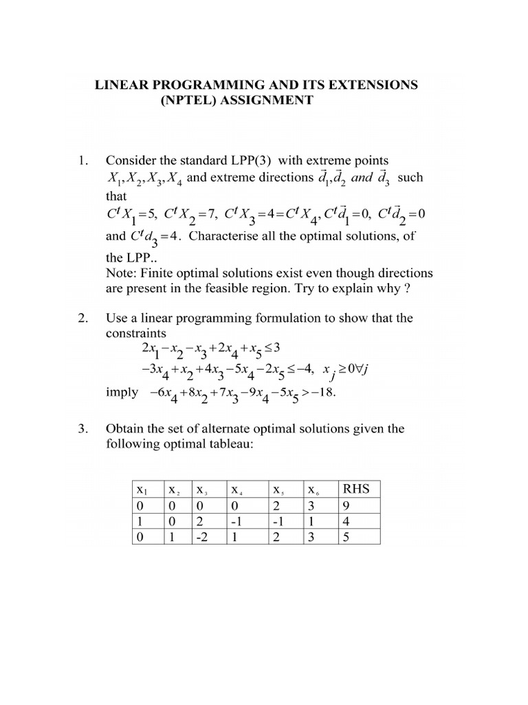 Linear Programming and Extensions | PDF