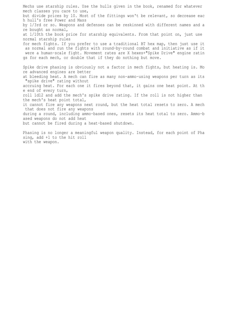 Mech Combat Rules for Stars Without Number | PDF | Teaching Methods ...