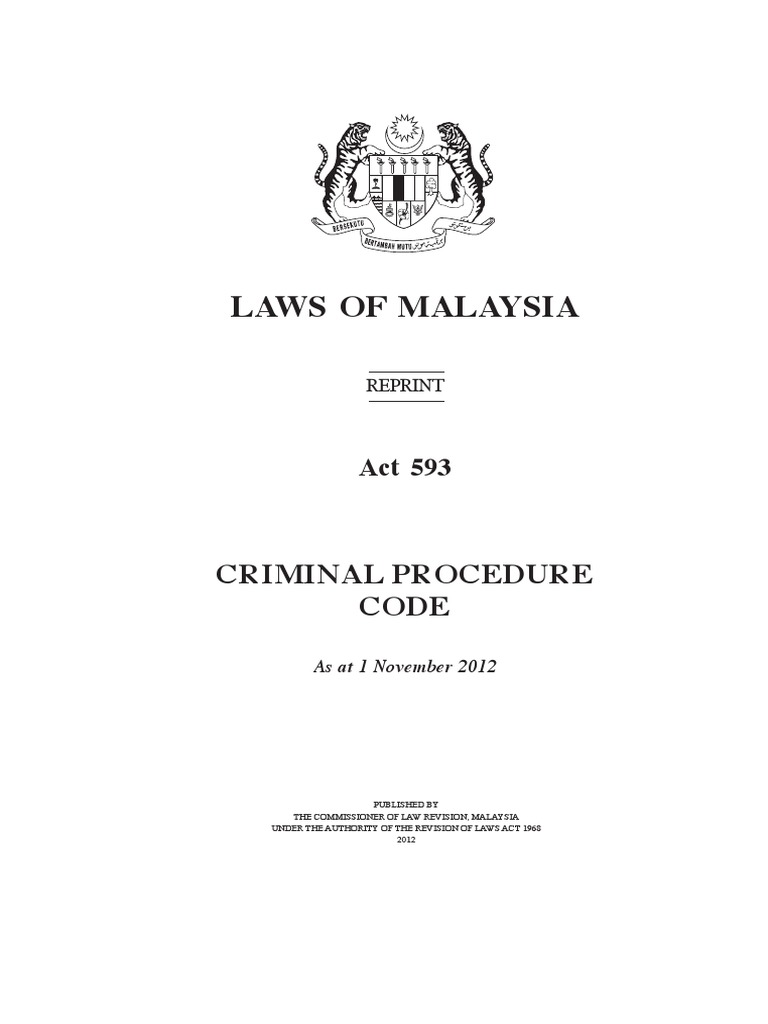 Criminal Procedure Code (Act 593) PDF | PDF | Criminal Procedure In ...