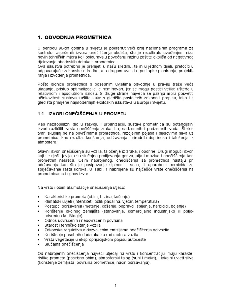 Odvodnja Prometnica | PDF