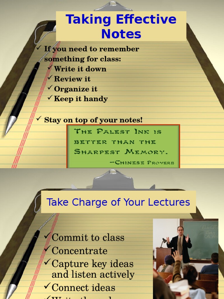 Note Taking Skills | PDF | Lecture | Applied Psychology