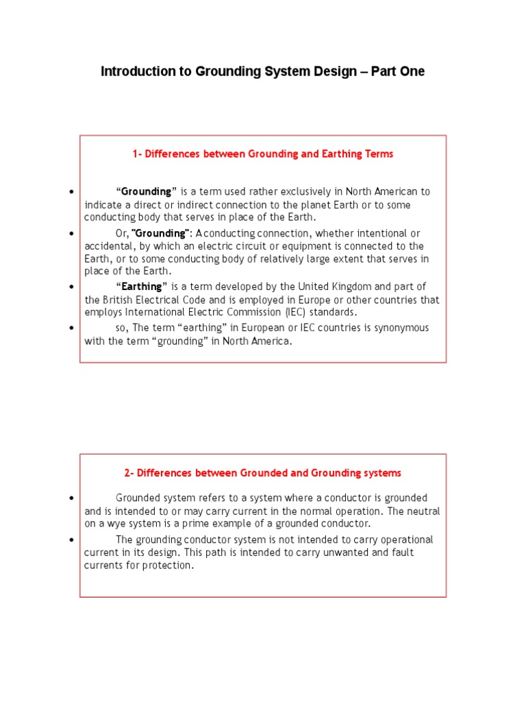 Introduction To Grounding System Design | PDF | Electrical Conductor ...