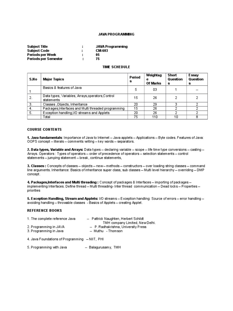 Java Programming Pdf Class Computer Programming Method Computer Programming 