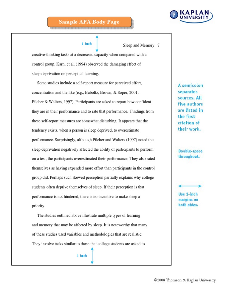 APA Body SampleII | PDF | Perception | Sleep