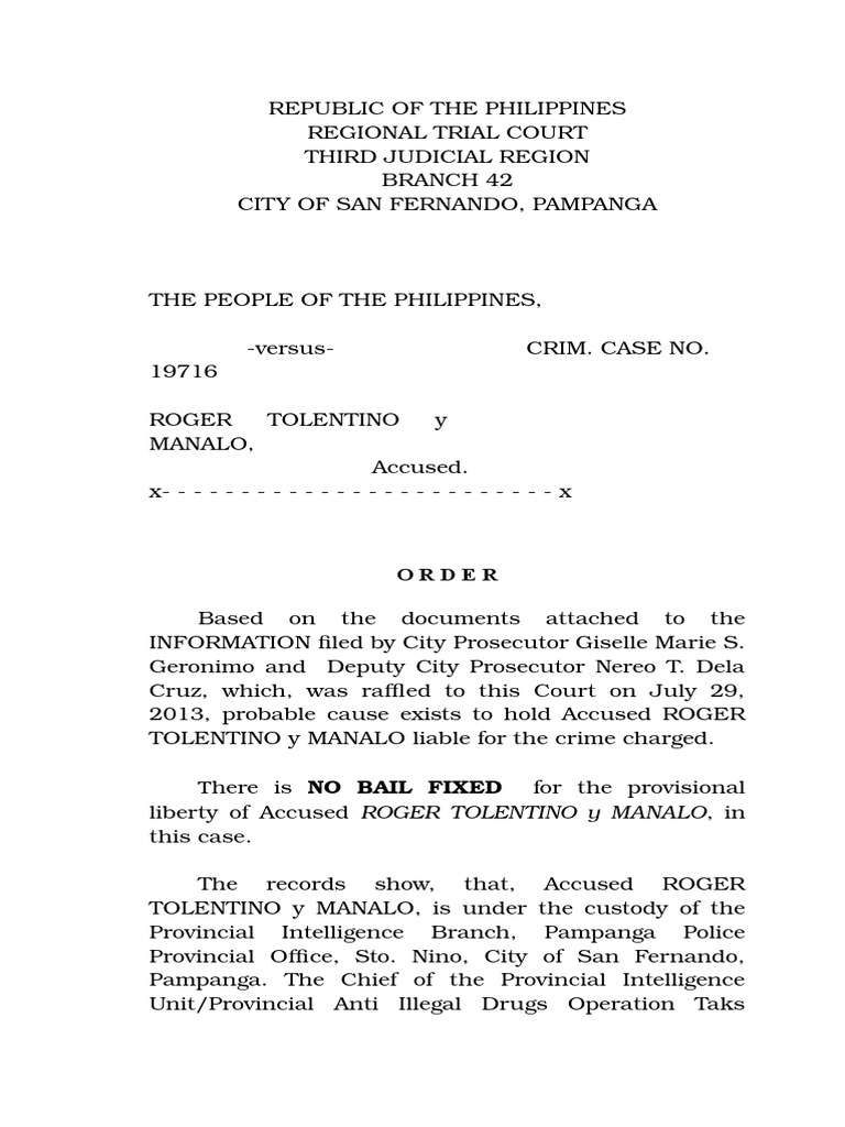 Probable Cause No Bail | PDF | Bail | Government Information