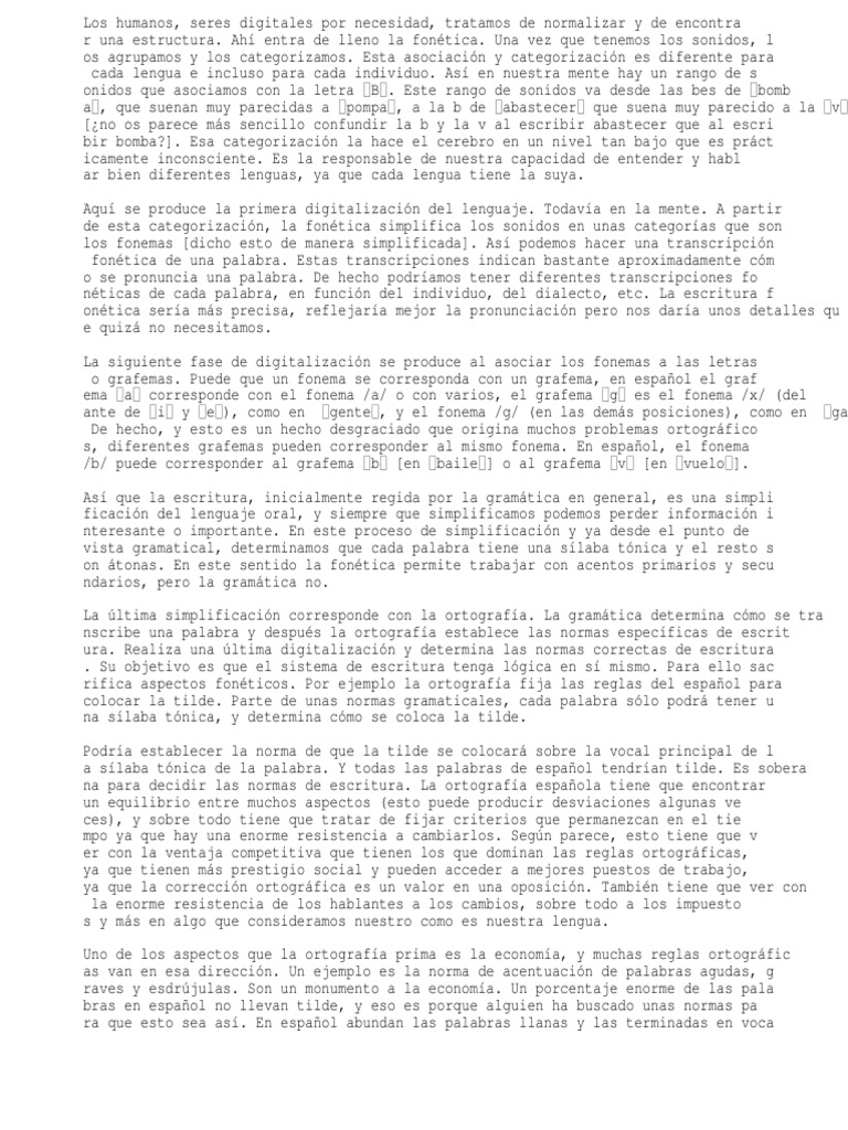 Ortografia Fonetica Pdf Palabra Lengua Española
