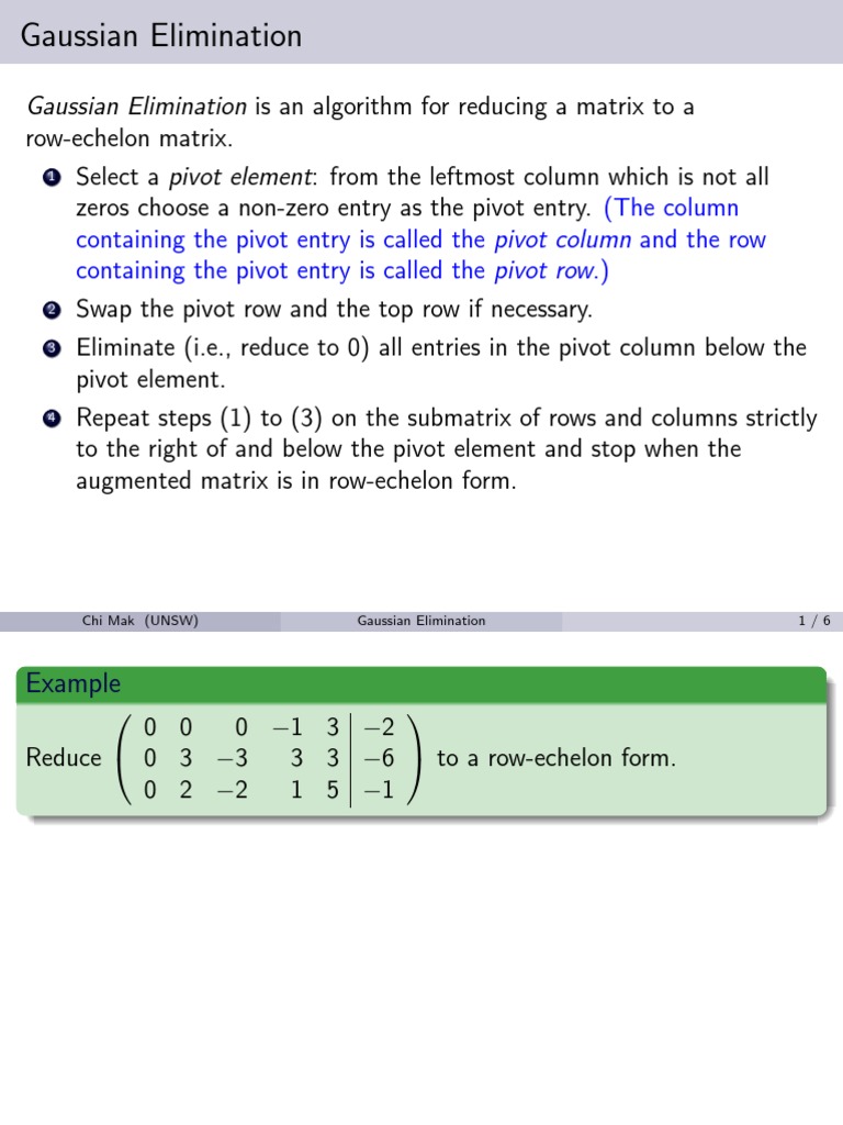 Gaussian Elimination | Download Free PDF | Combinatorics | Computer Programming