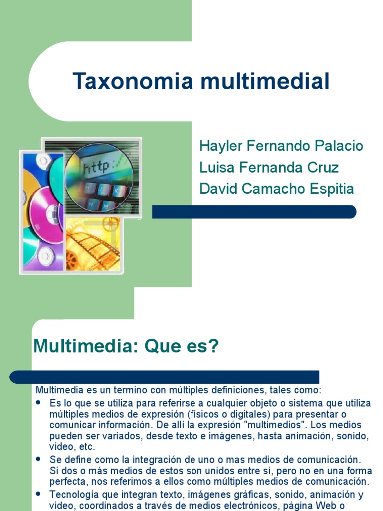 Taxonomía de Multimedios y Comunicación | PDF | Multimedia | Animación