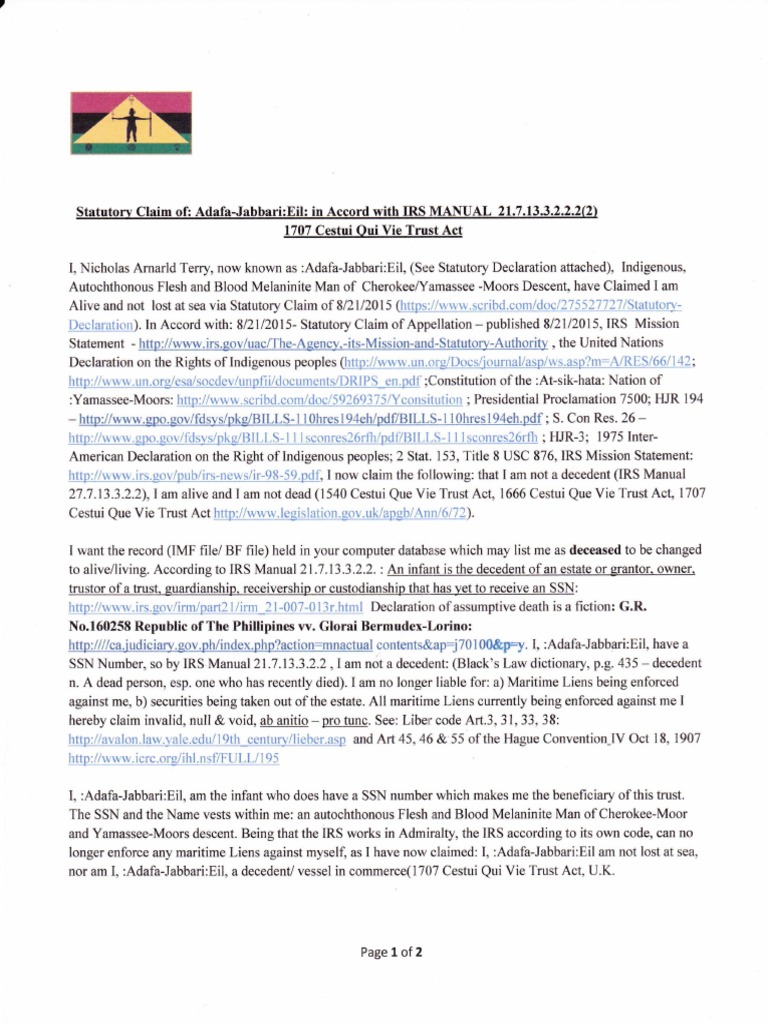 Statutory Claim PDF | PDF | Natural Resources Law | Property Law