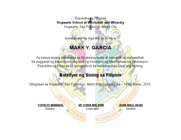 Halimbawa NG DIPLOMA | PDF