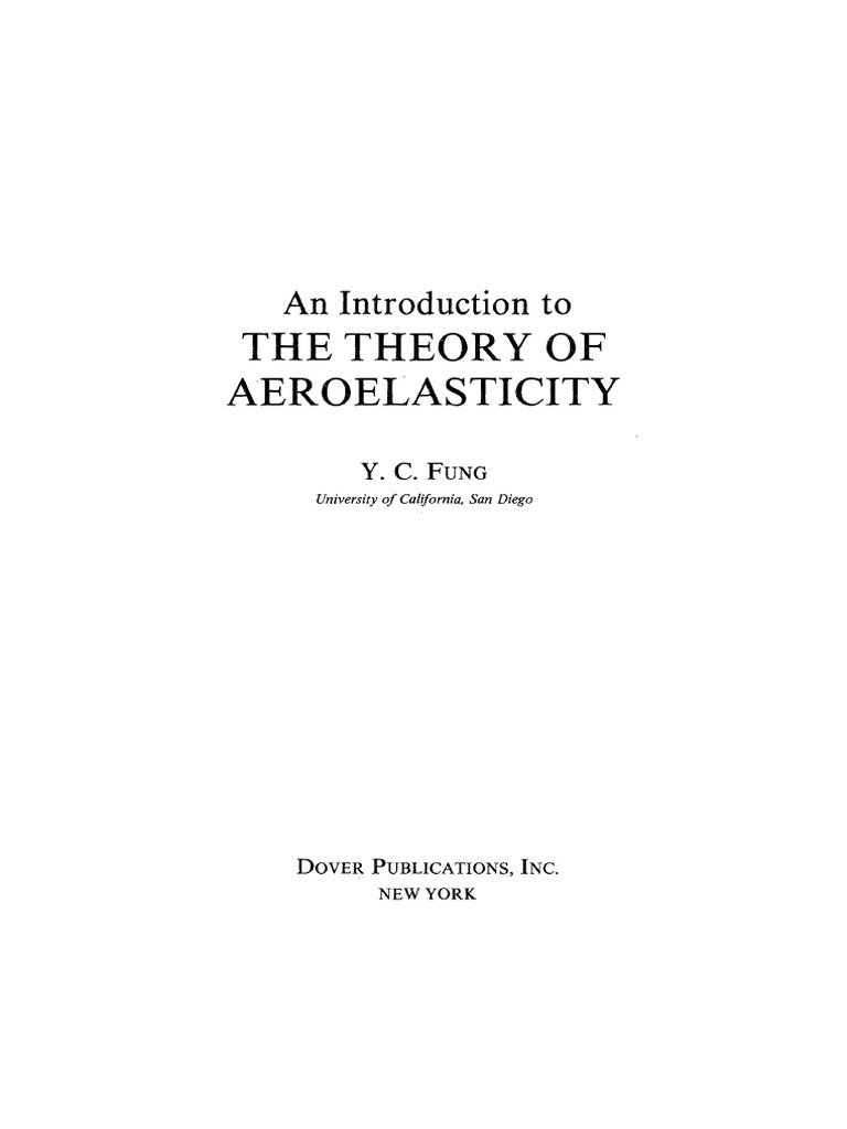 An IntrAn Introduction To The Theory of Aeroelasticity by Fungoduction To The Theory of ...