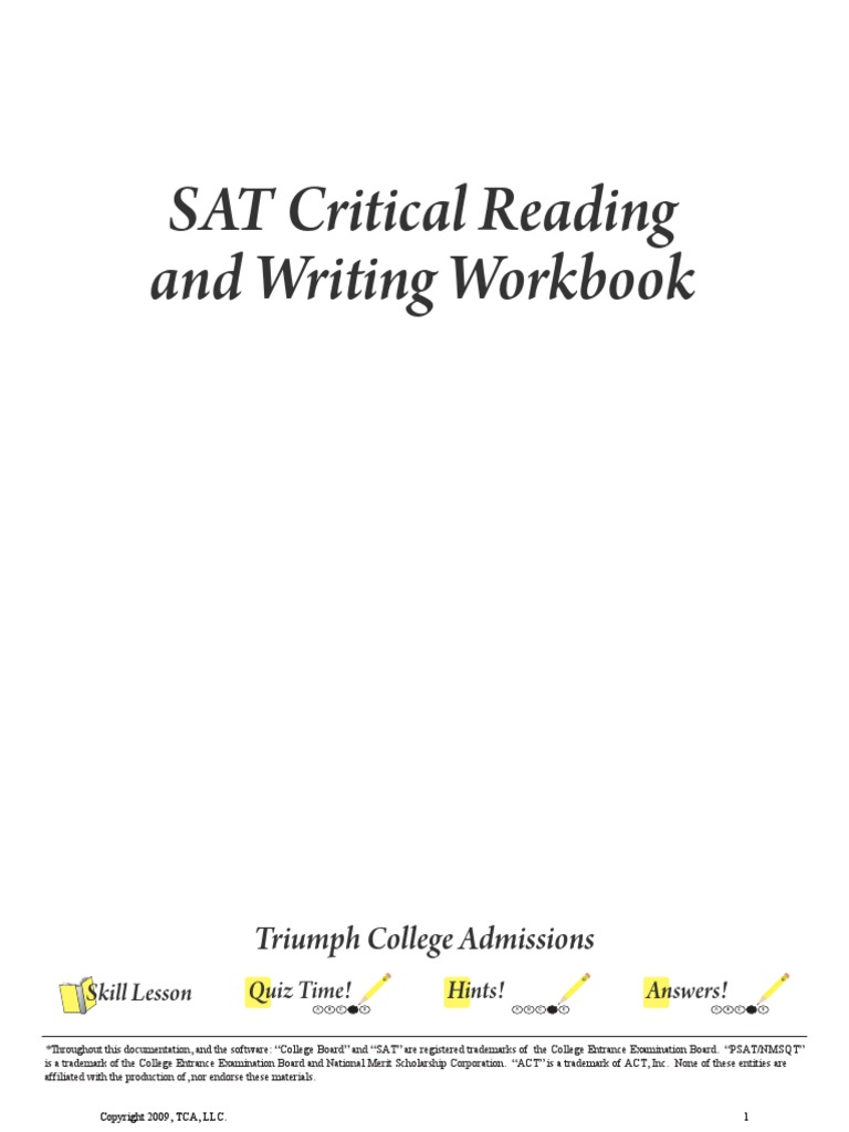 SAT Critical Reading & Writing PDF | PDF | License | Sat