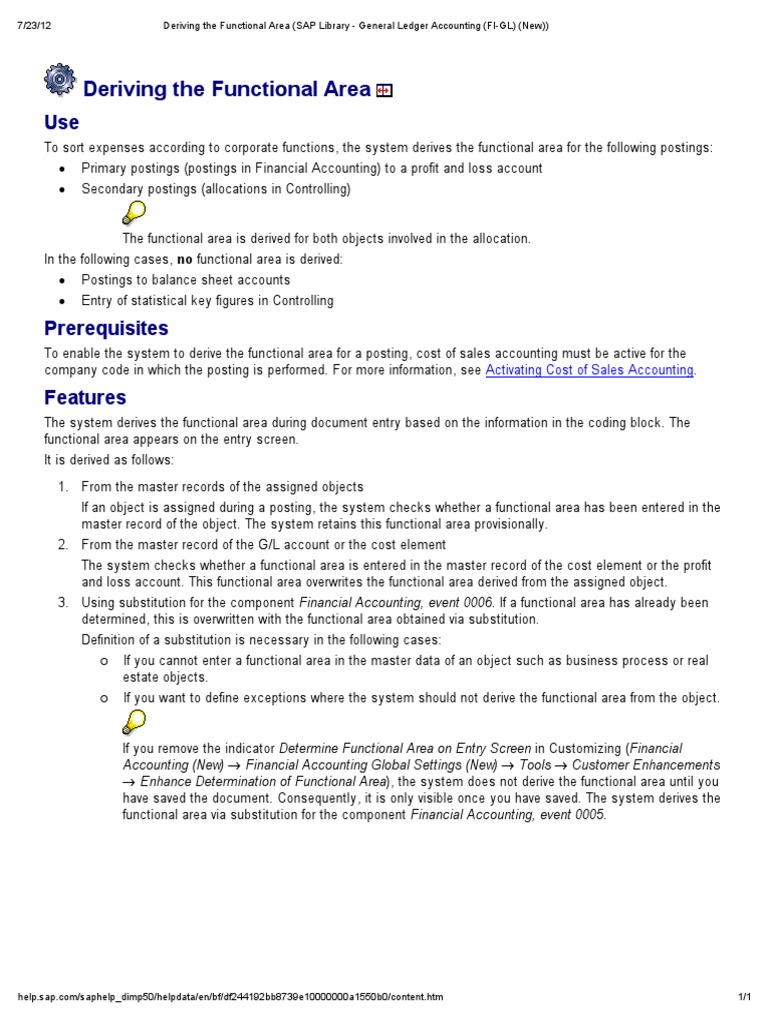 SAP Functional Area Deriving | PDF | Financial Accounting | Accounting