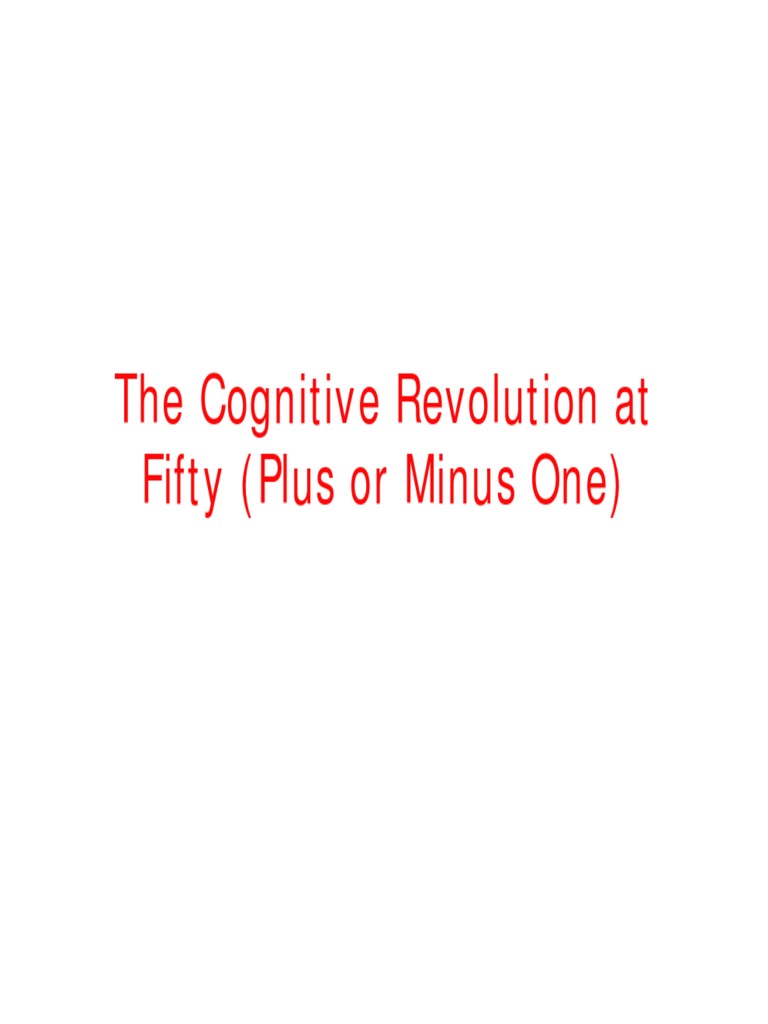 Cognitive Revolution: Key Milestones | PDF