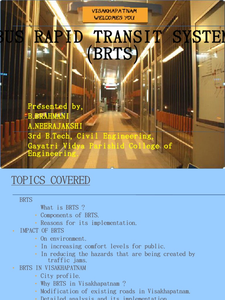 Bus Rapid Transit System (BRTS) | PDF | Public Transport | Sustainable Transport