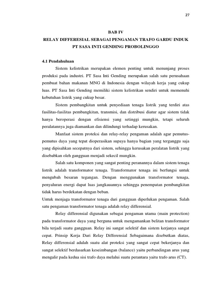 Relay Differensial Pada Trafo | PDF