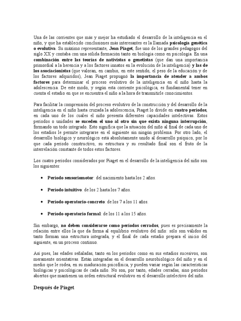 Psicologia Etapas de Ni%c3%91os | PDF | Evolución | Sicología