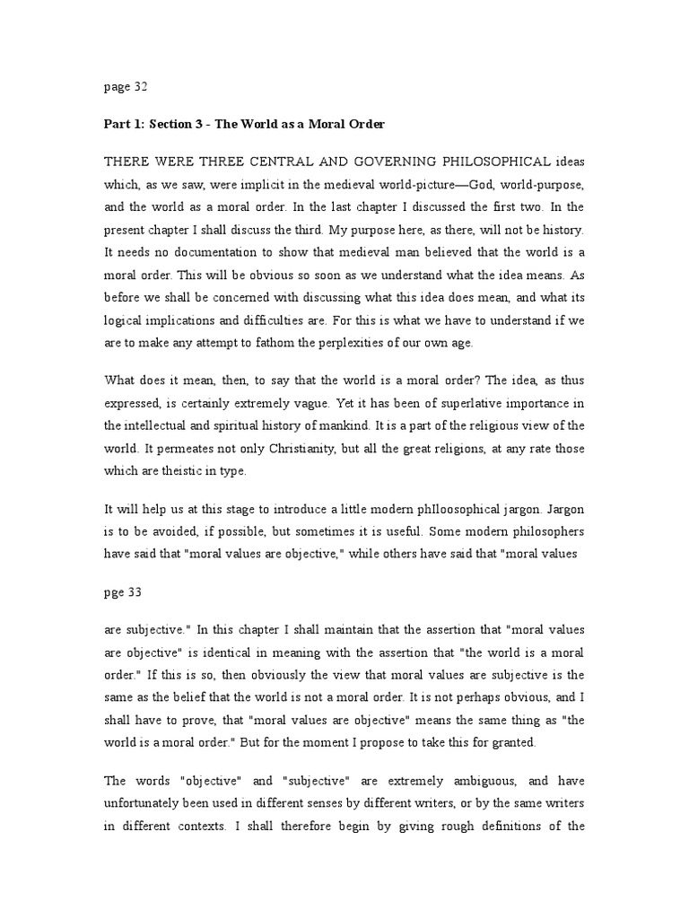 Stace Moral Order | PDF | Objectivity (Philosophy) | Value (Ethics)