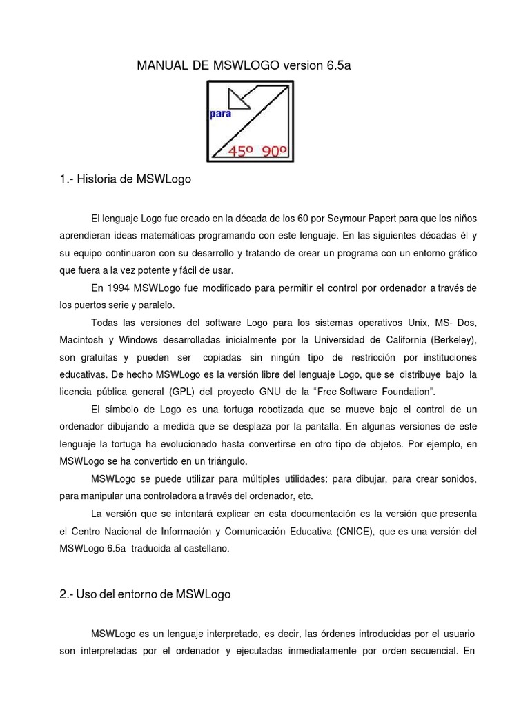 Instrucciones de MSWLogo 6.5a | PDF | Archivo de computadora | Ventana ...