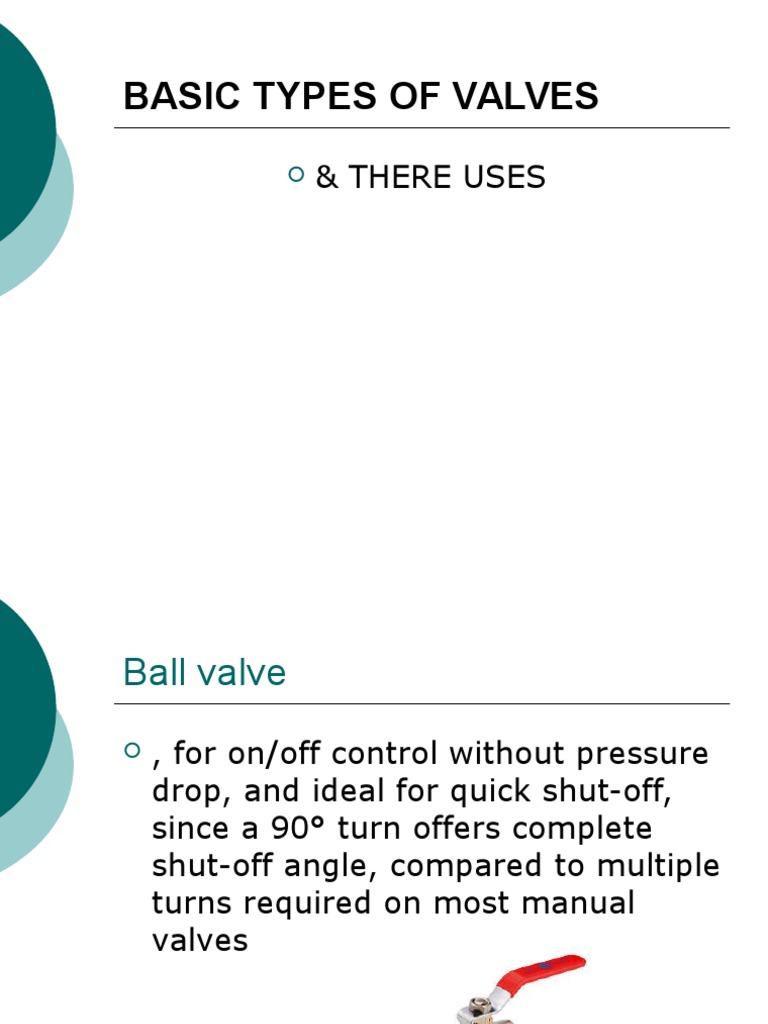 Basic Types of Valves: & There Uses | PDF