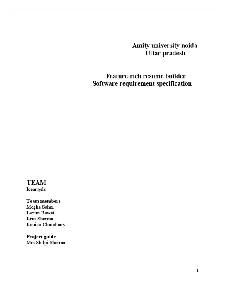 Srs On Feature Rich Resume Builder | PDF | Enterprise Java Beans ...