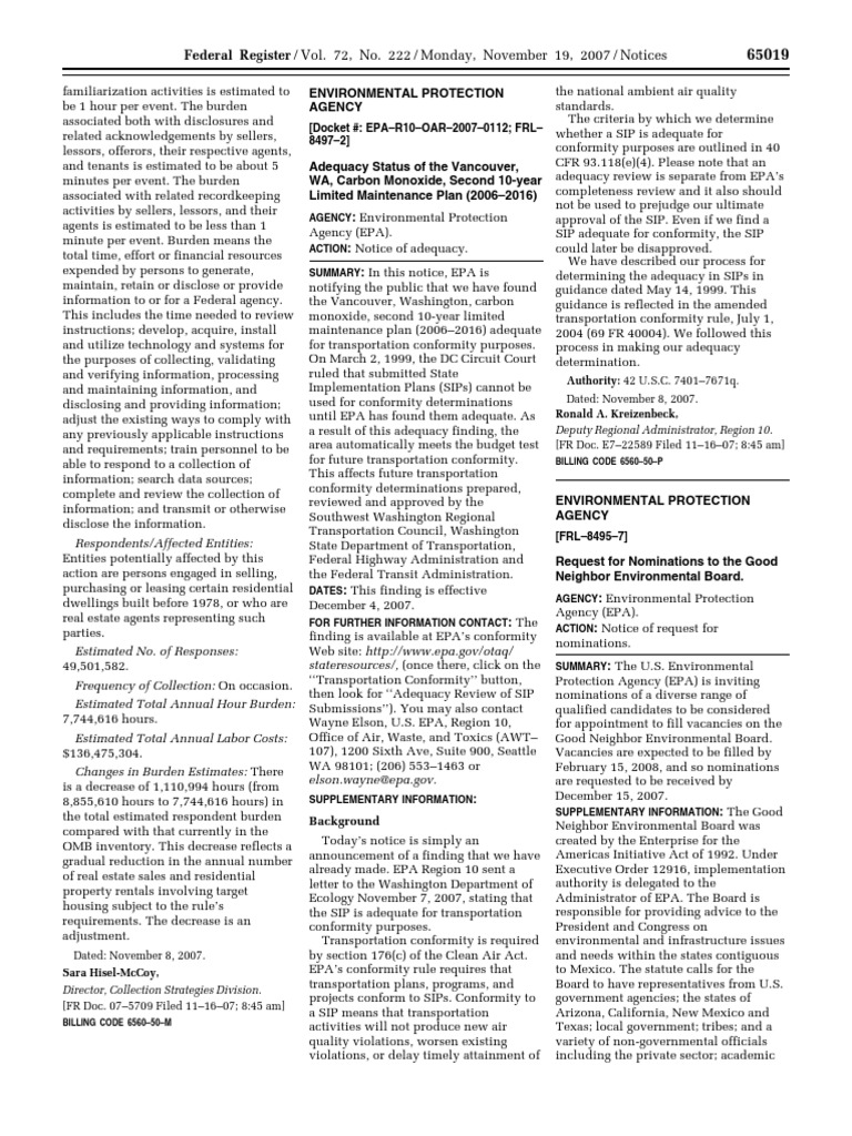 Notice: Air Programs: State Implementation Plans Adequacy Status For ...