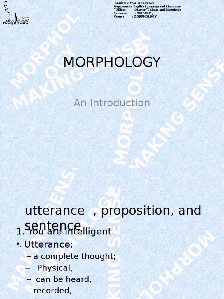 Introduction To Morphology | PDF | Morphology (Linguistics) | Lexicon