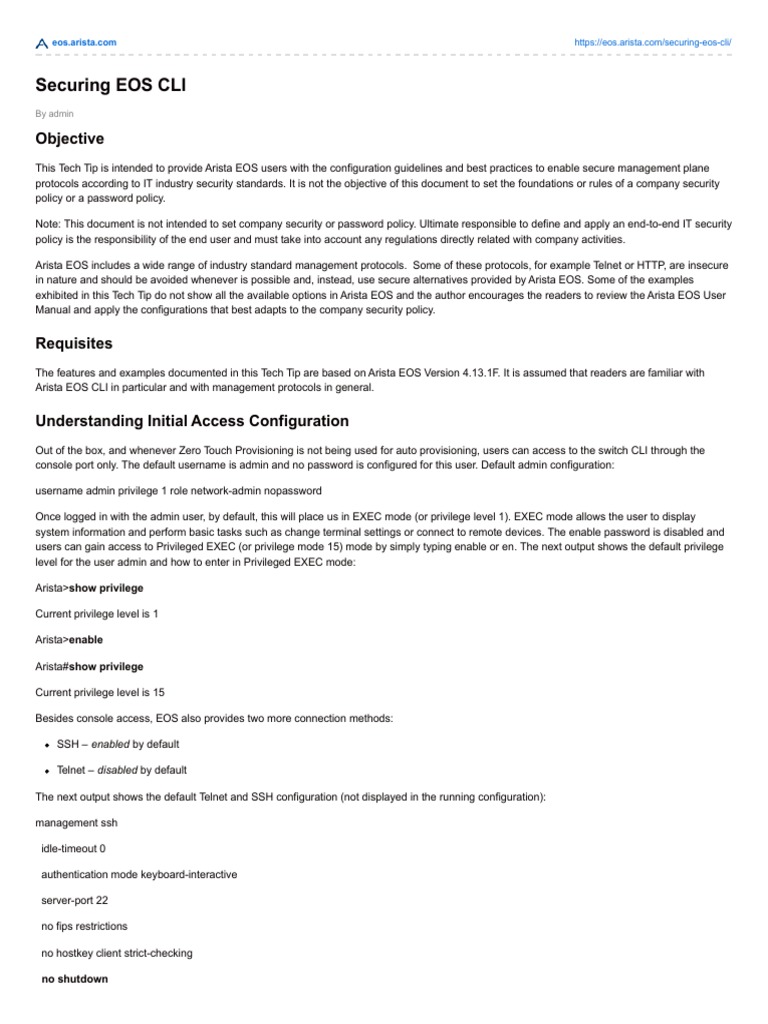 Securing Network Management: Best Practices for Configuring Secure Access and Authentication in ...