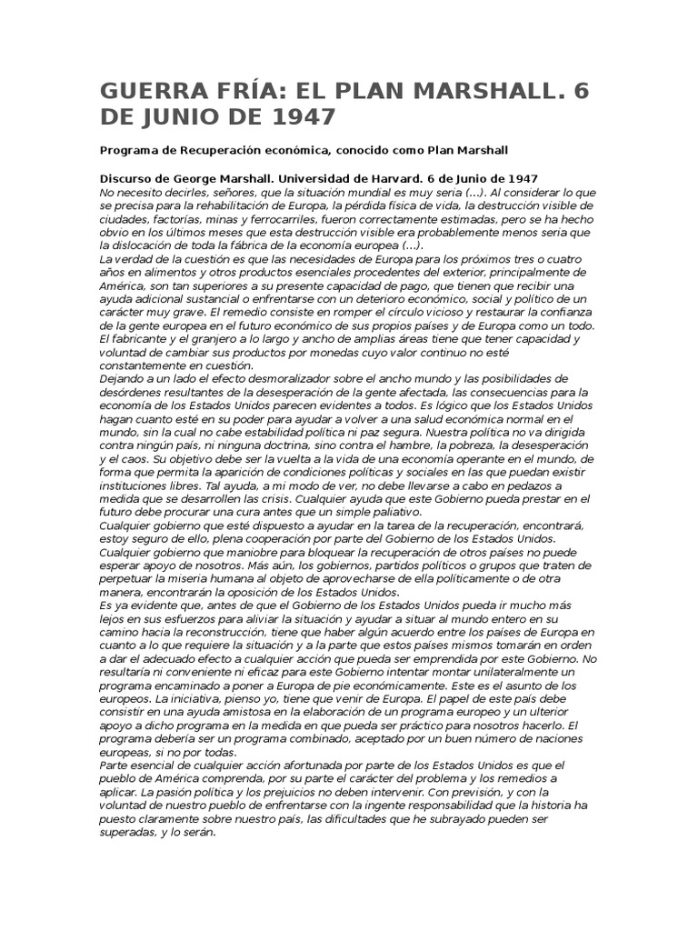 Doctrina Truman-Plan Marshall | plan Marshall | Harry S. Truman