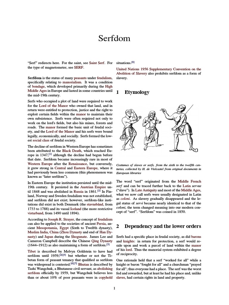 Serfdom | PDF | Serfdom | Oligarchy
