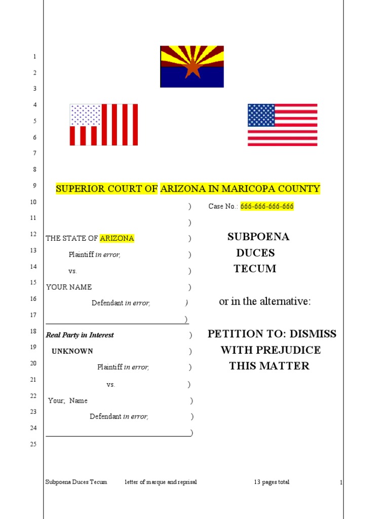 1 2 3 4 5 6 7 | PDF | Prejudice (Legal Term) | Subpoena Duces Tecum