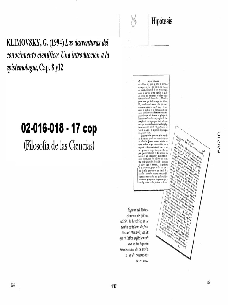 Klimovsky G. - Las Desventuras Del Conocimiento Científico (Cap. 8,12) | PDF