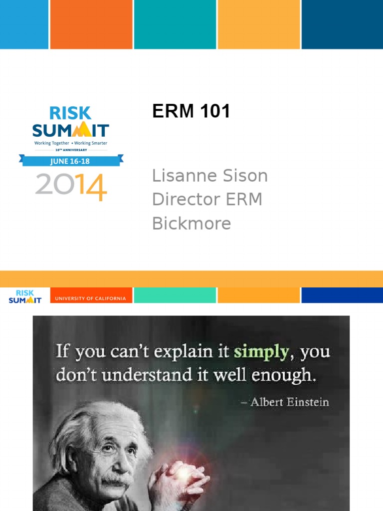 Erm 101 | PDF | Enterprise Risk Management | Risk