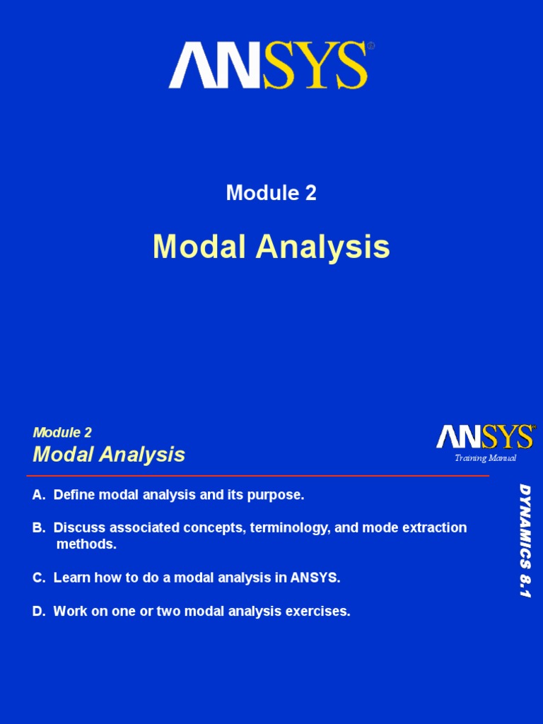 ANSYS Modal Analysis Training Guide | PDF | Computers | Technology ...