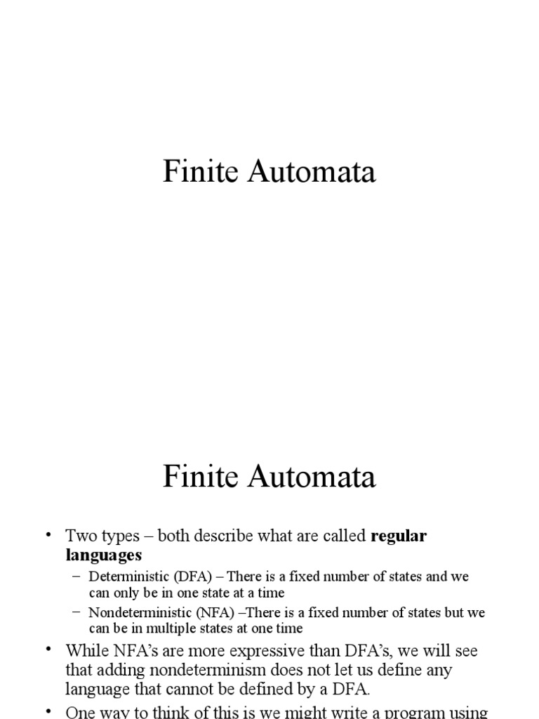 Finite Automata Pdf Theory Of Computation Theoretical Computer Science