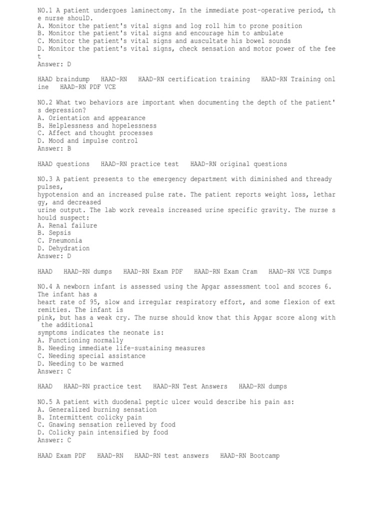 Questions HAAD | PDF | Infants | Clinical Medicine