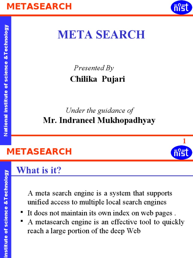 Meta Search: Chilika Pujari | PDF | Web Search Engine | Information Retrieval