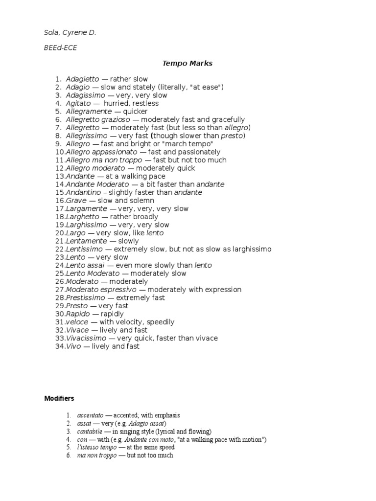 Tempo Marks | PDF | Tempo | Musicology