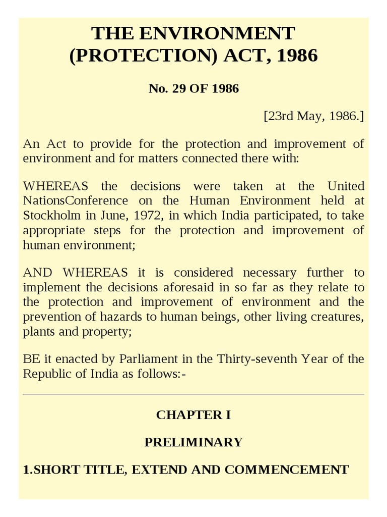 Environment Protection Act 1986 Overview | PDF | Search And Seizure ...