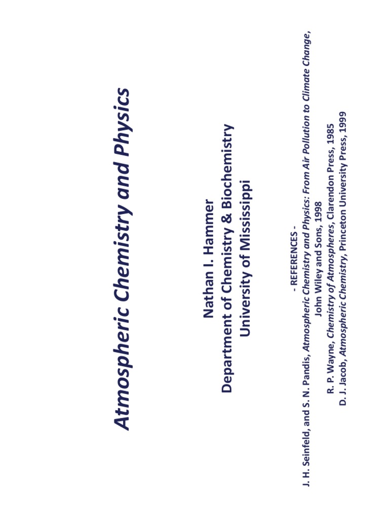 Atmospheric Chemistry Overview | PDF | Atmospheric Circulation ...