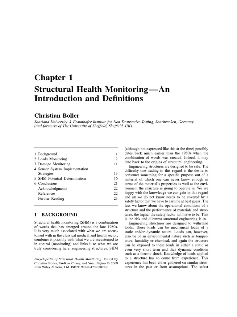 Encyclopedia of Structural Health Monitoring | PDF | Technology ...