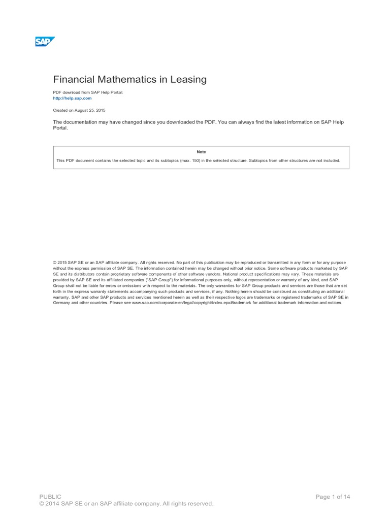 Financial Mathematics in Leasing | PDF | Interest | Business Process