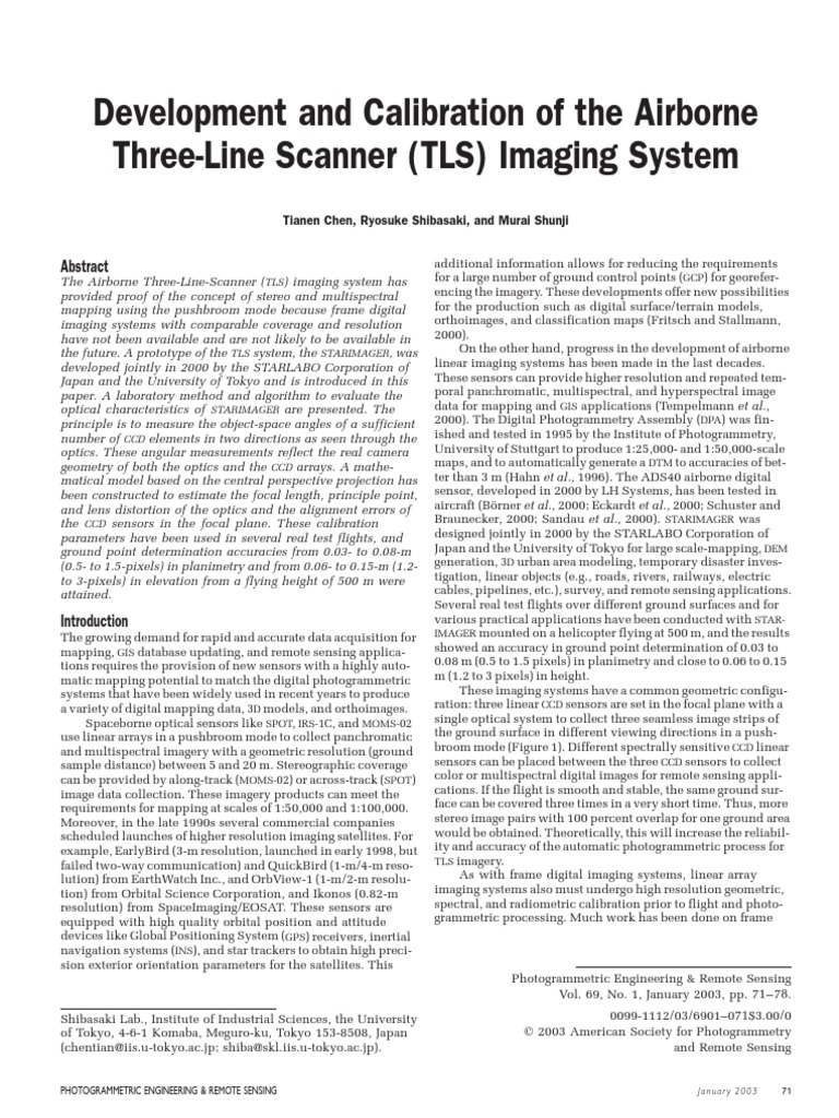 Development and Calibration of The Airborne Three-Line Scanner (TLS ...